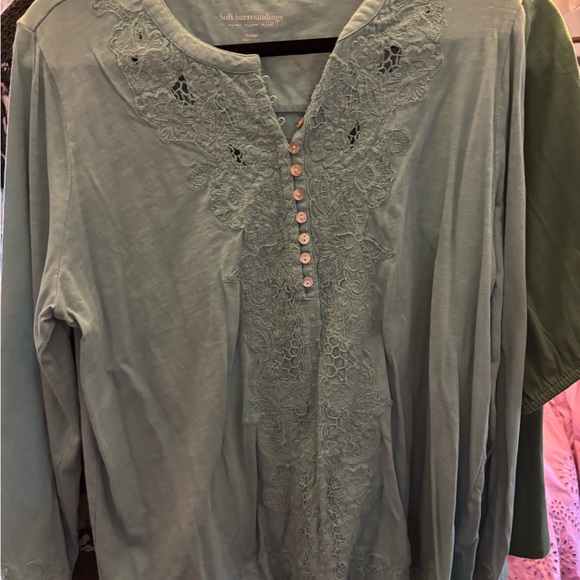 Soft Surroundings | Tops | Soft Surroundings Green Long Sleeve ...